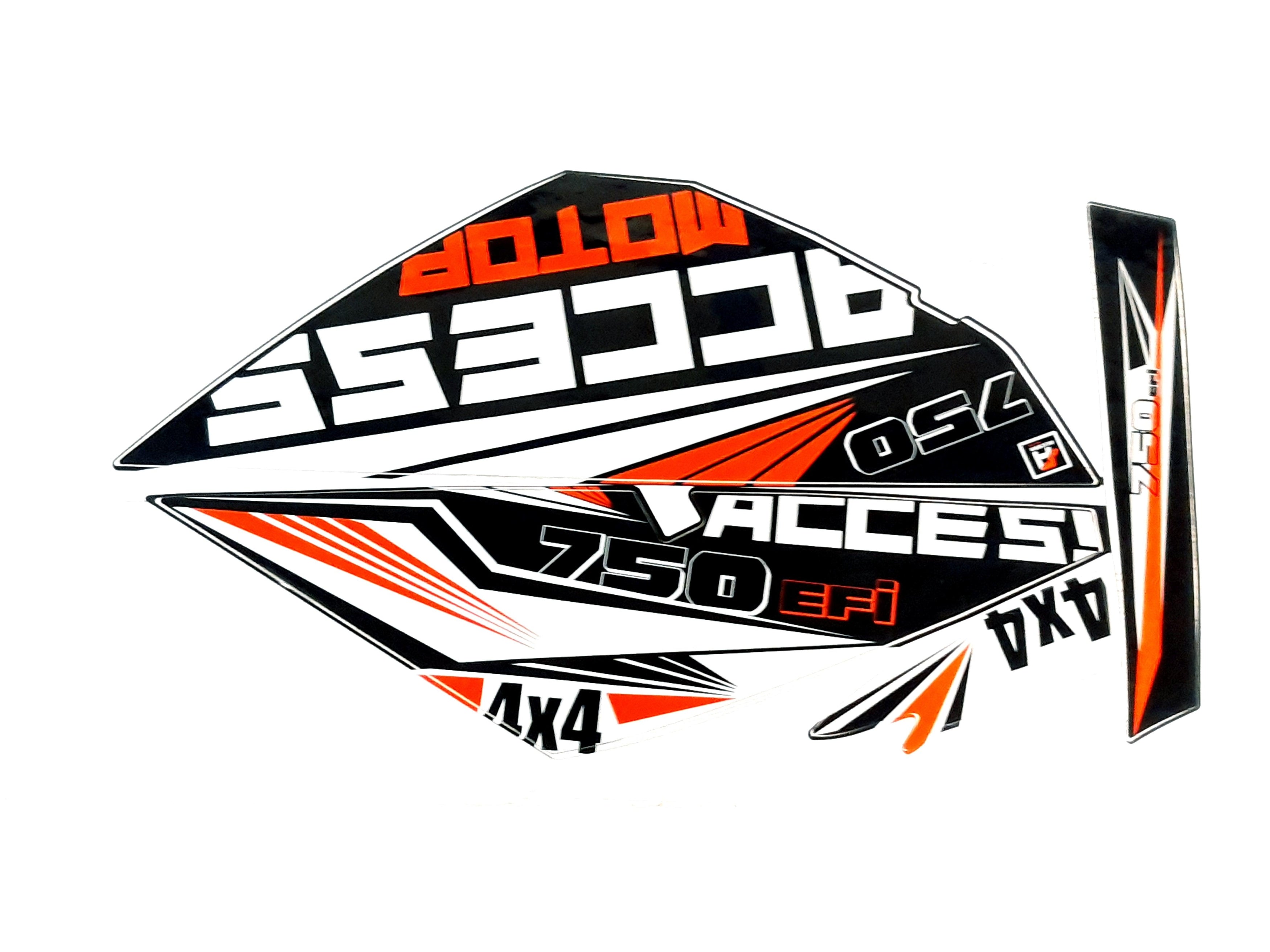 72115-A27-030 Graphic Sticker BLACK AMX 750 4X4, genuine – ScooterCraft